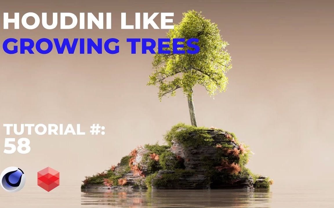 C4D如何制作像Houdini一样的植物生长动画效果(中英文字幕)