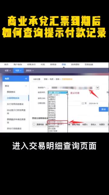 商业承兑汇票到期后如何查询提示付款记录