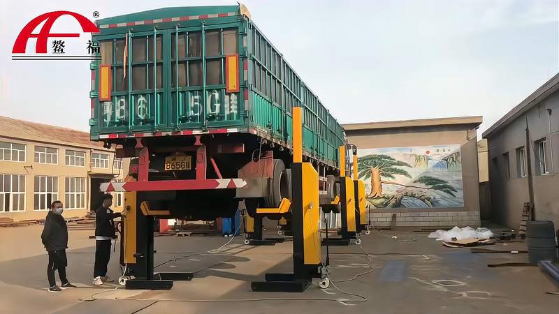 30吨六柱有线液压移动抱胎举升机(下降)