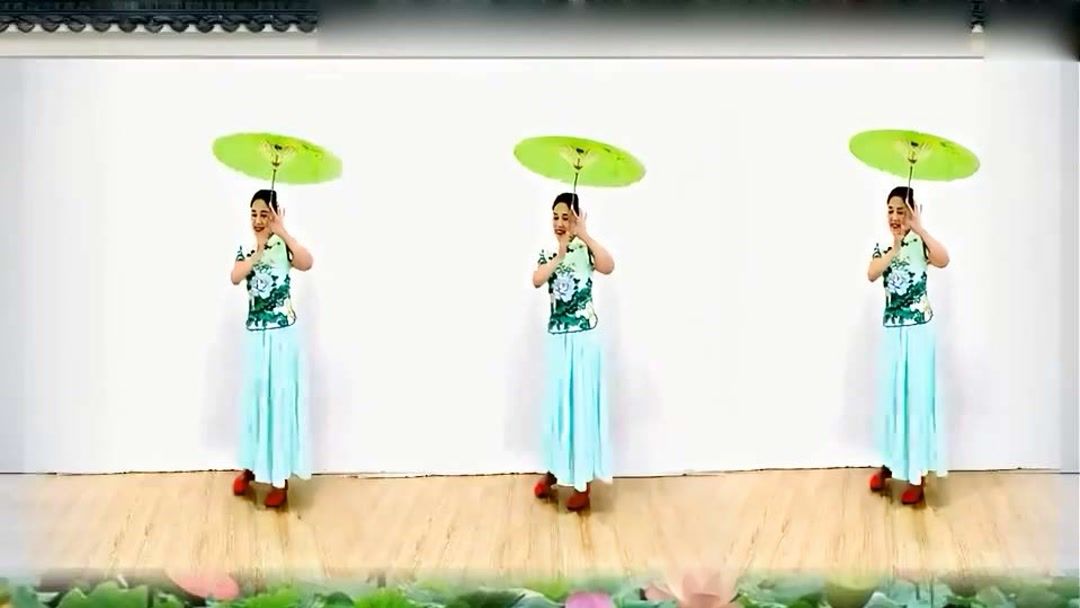 乔茜广场舞《江南雨》原创旗袍伞舞走秀附教学