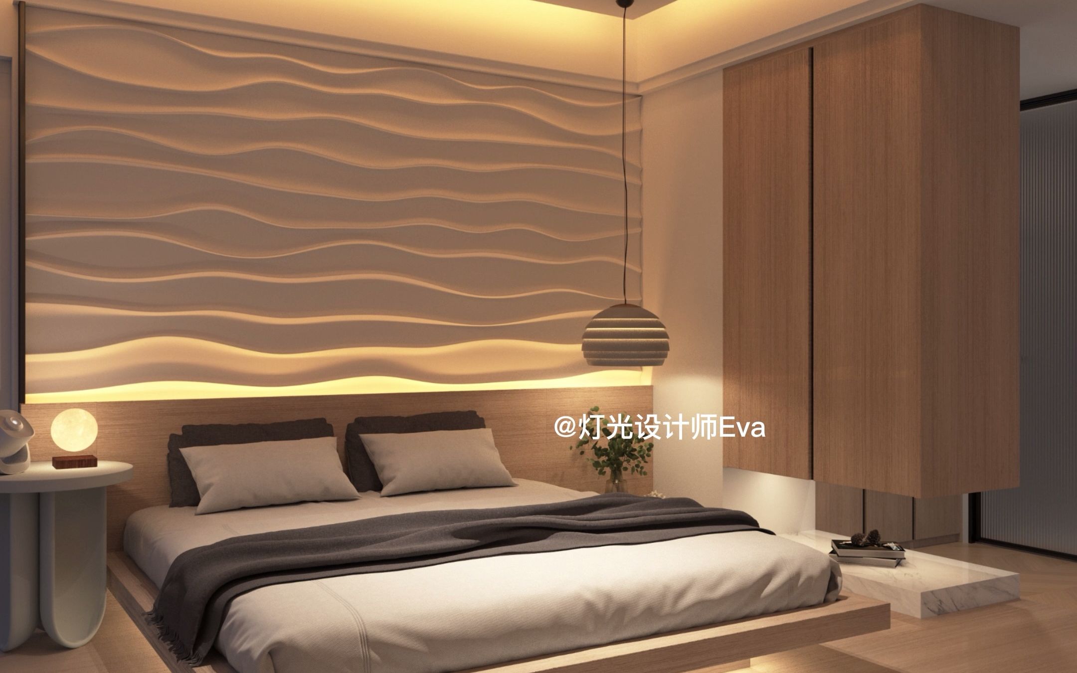 无主灯|地台床卧室也太绝了