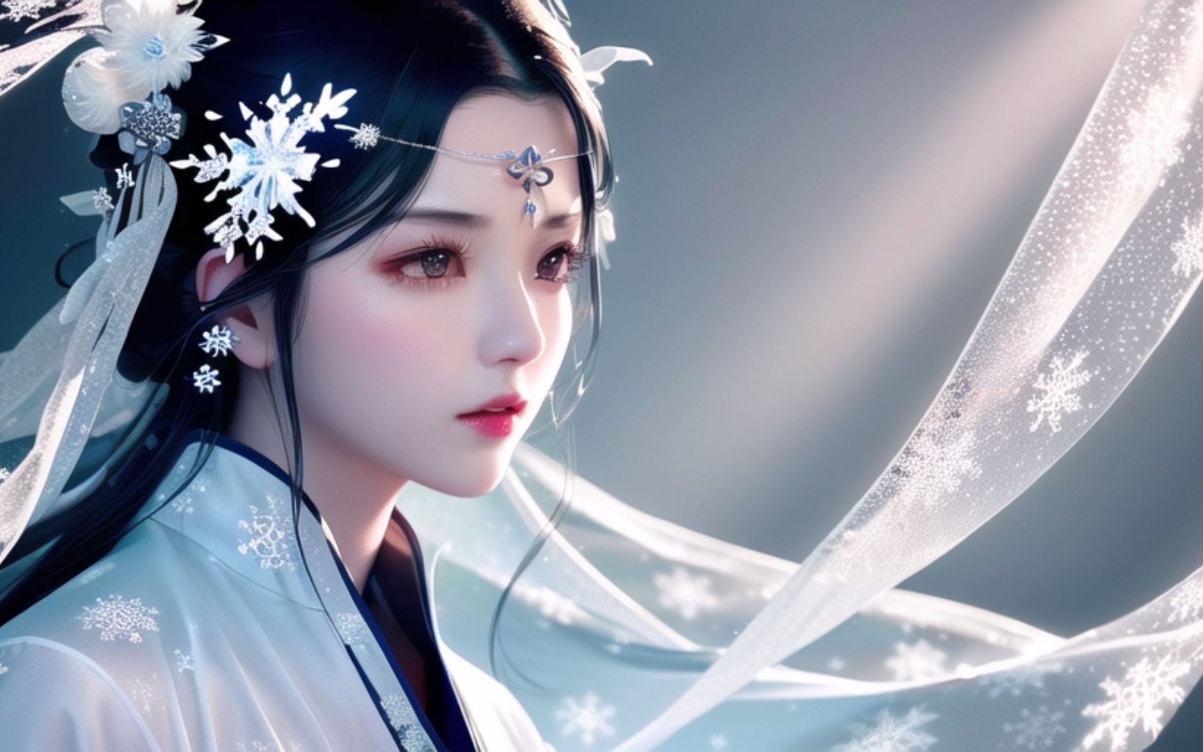 【NovelAI】AI绘画分享,2.5D国风模型,关键词 冰