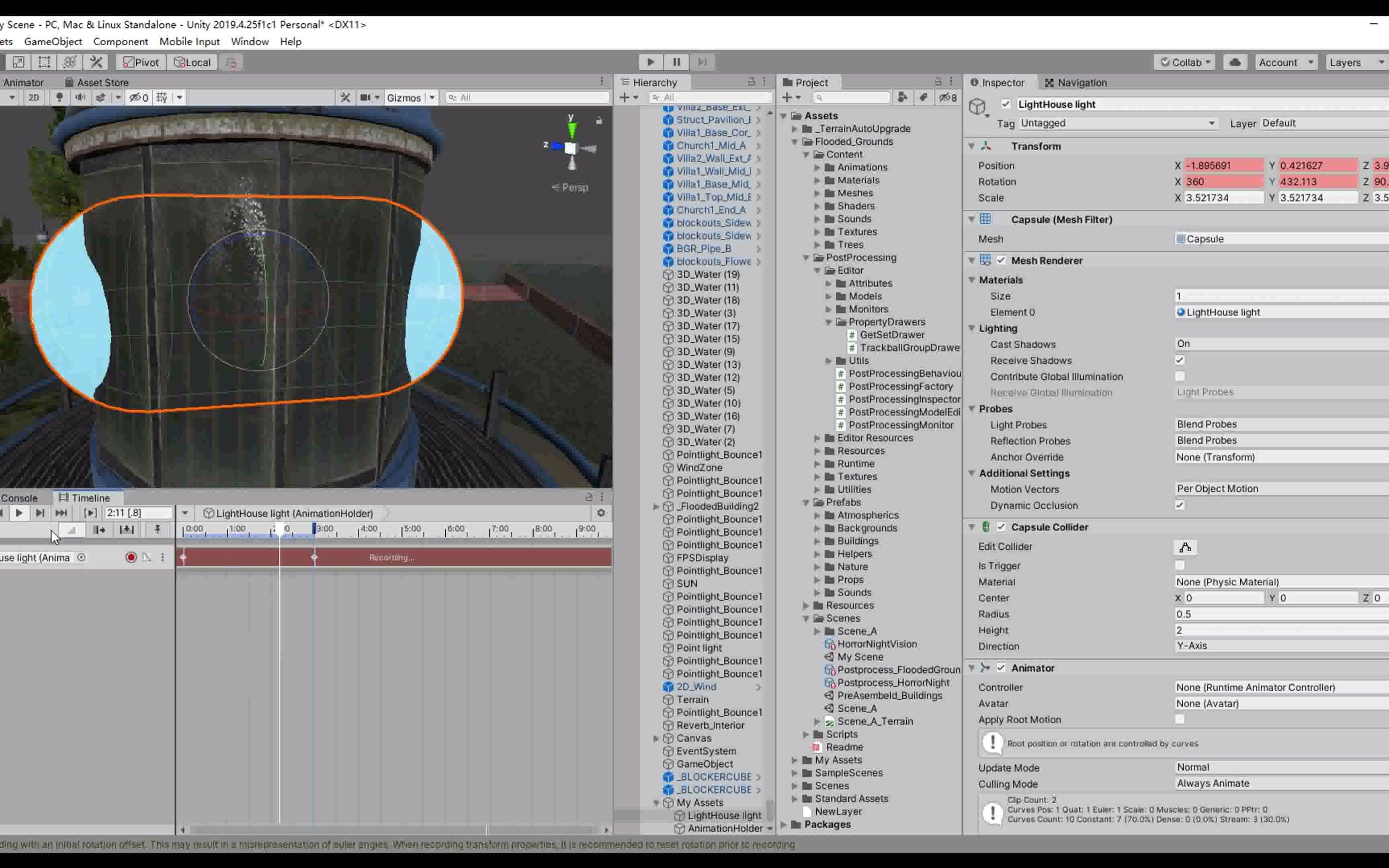 Unity3d开发第一人称恐怖游戏-视频完整版-Part1-12-灯塔旋转动画