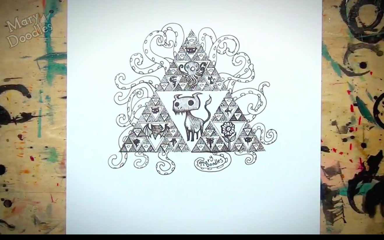 [水彩模版]谢尔宾斯基三角形图