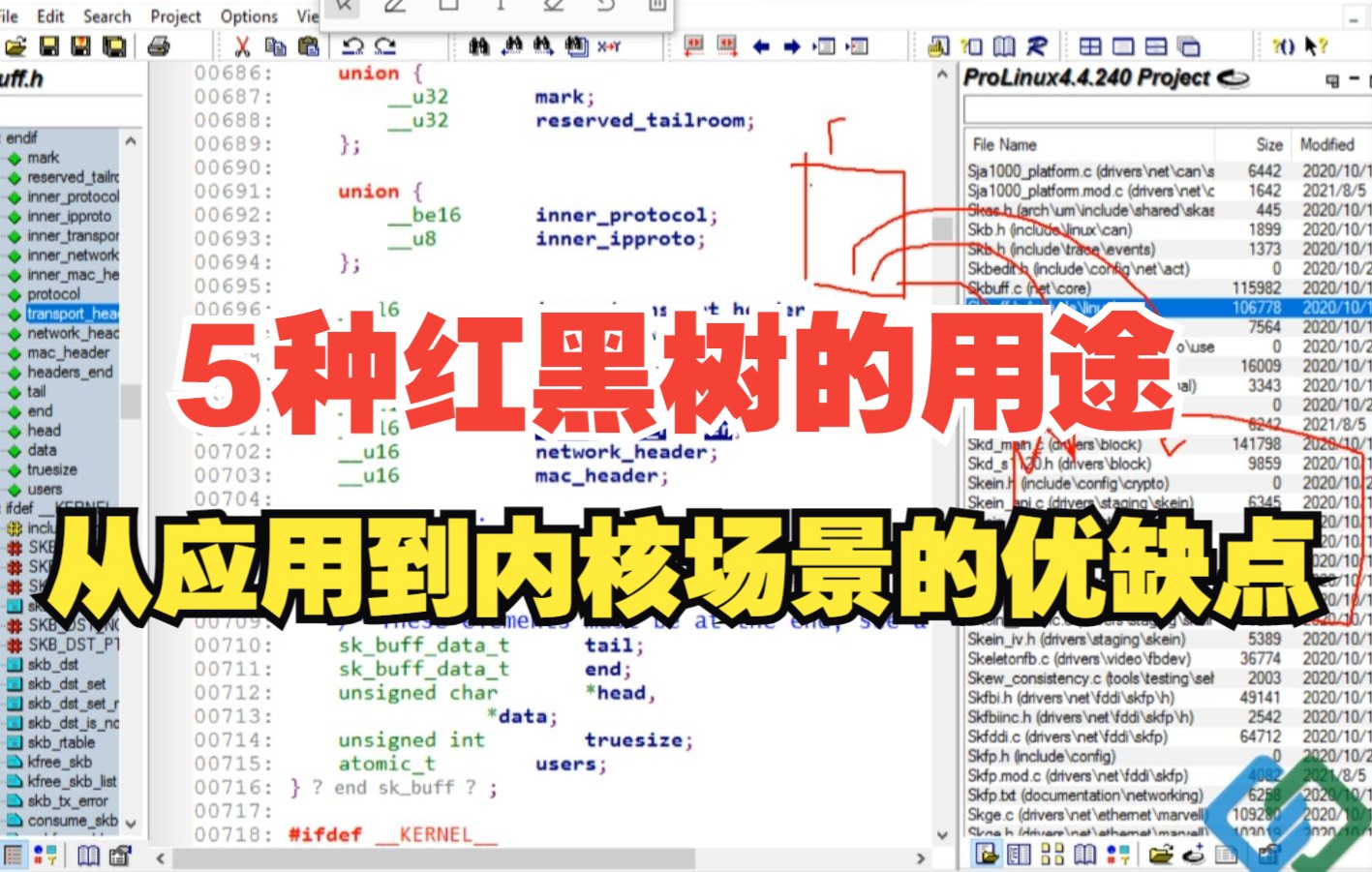 ...包sk_buff;epoll的io集合;网关流量统计;内存管理的页组织;协程调度器