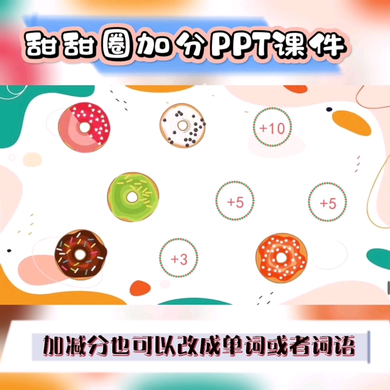 甜甜圈加分PPT课件小游戏制作