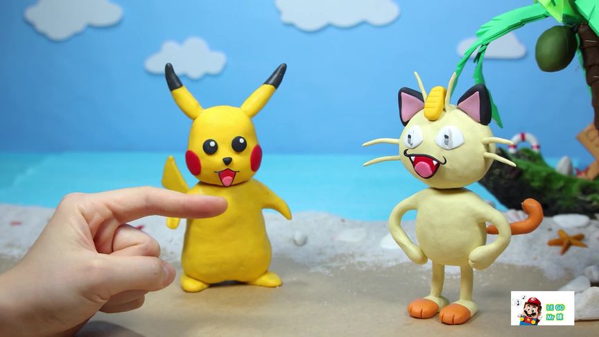 电击大作战:皮卡丘VS猫咪怪之食物篇#定格动画 #口袋妖怪 #创意