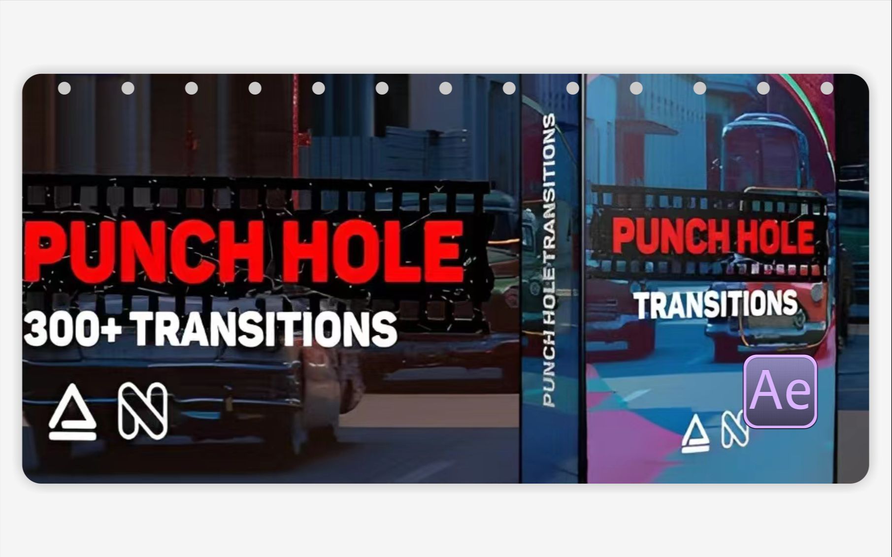 300组复古胶片故障叠加效果摄像机视频无缝转场预设·AE脚本