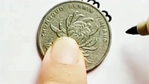 用硬币画出超级可爱羊,没想到还可以这样,估计很多人都没想到