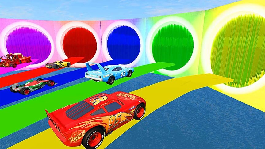 车祸模拟器游戏 使用各种车辆挑战彩虹传送门 危险重重