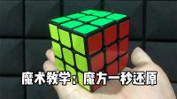 魔术教学:魔方只需轻轻一扭,就能瞬间还原!