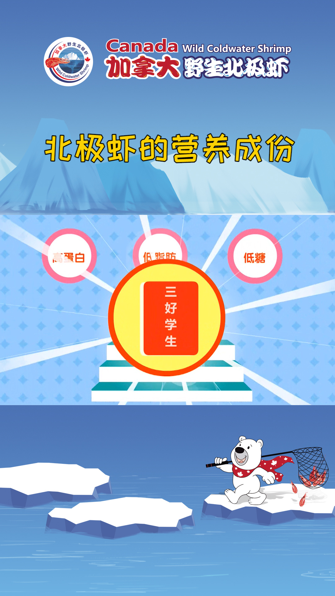 北极虾的营养成份,高蛋白、低脂肪、低糖的三好学生