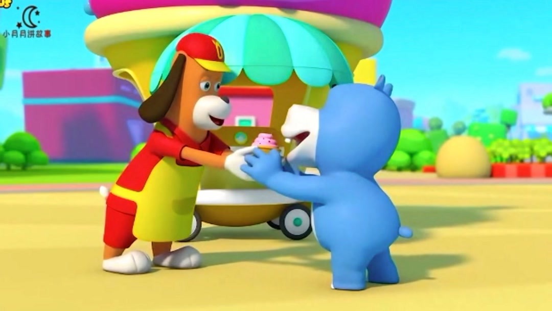 警车抓住了抢劫冰淇淋的怪兽车 宝宝巴士动画片