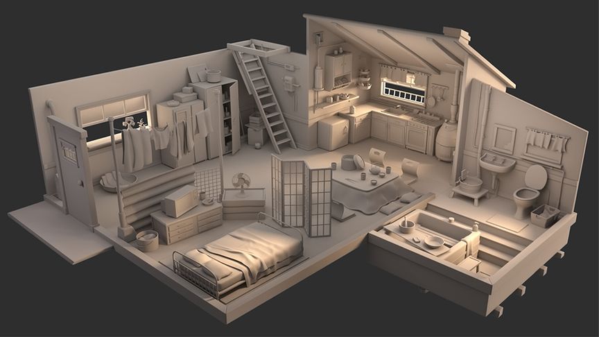 3DMAX场景建模:房子室内场景模型制作详细教程、3dmax零基础建模