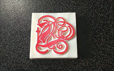 花体英文字母L_橡皮章雕刻全过程_外留白