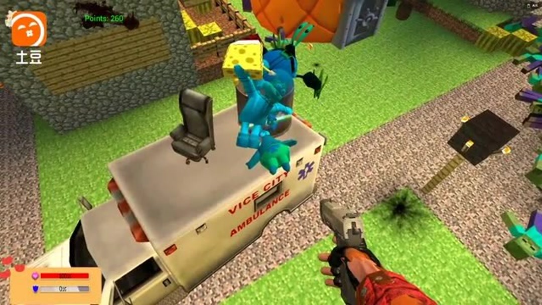 我的世界送海绵宝宝派大星上救护车