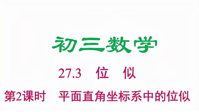 初三数学平面直角坐标系中的位似基础知识详细讲解提升