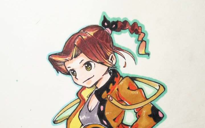 【马克笔】手绘一枚自创角色(其实我也不知道自己画什么 随便撸一个)