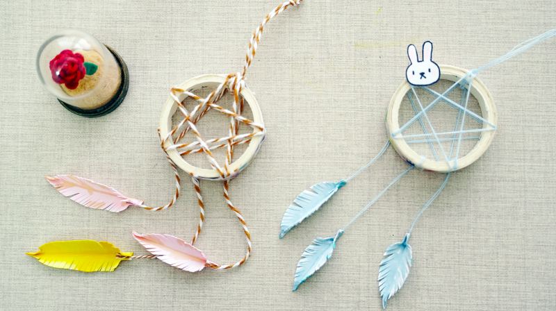 教你几个步骤用胶带改造捕梦网,巴掌大小超可爱,可以当作小挂件