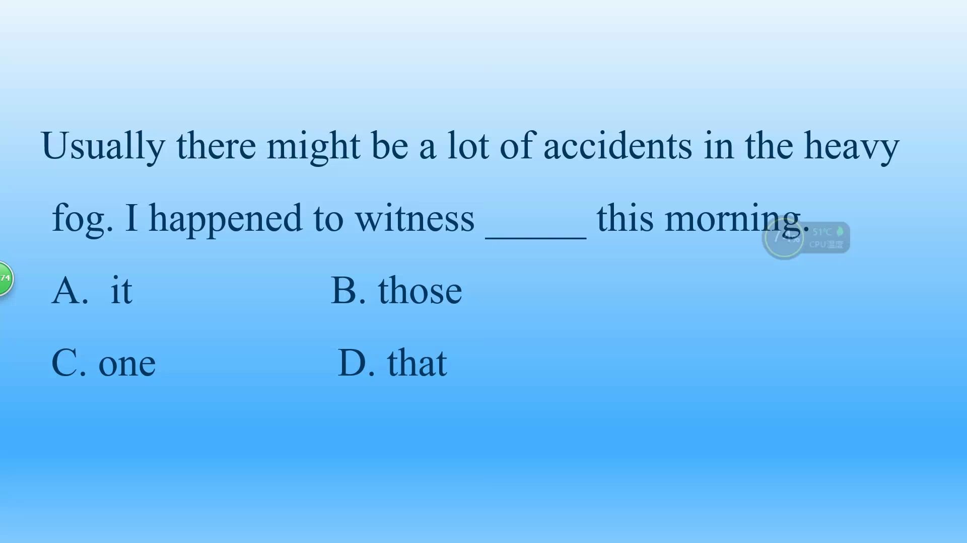 代词一道题精讲,one指代用法