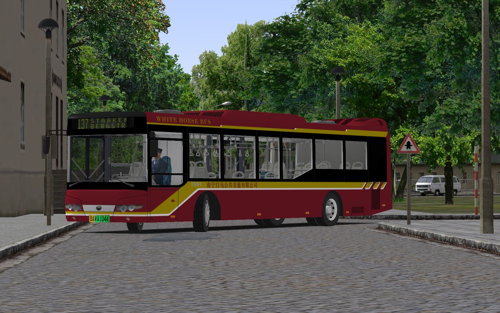 巴士模拟2#160 被后车追上后又追上了前车? 驾驶宇通混动于柏林137