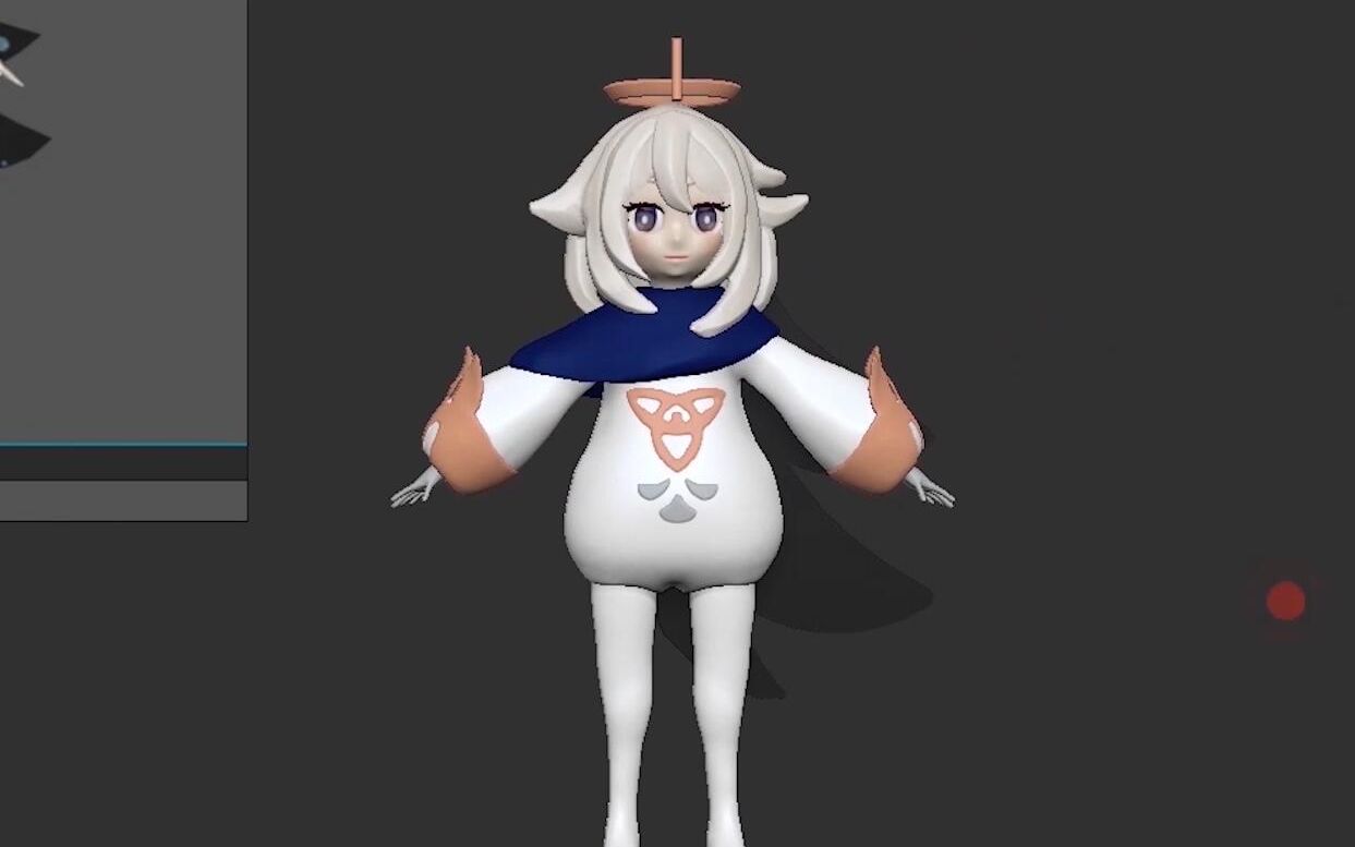 学了四年3D建模的室友做出来的毕业设计《原神》-派蒙