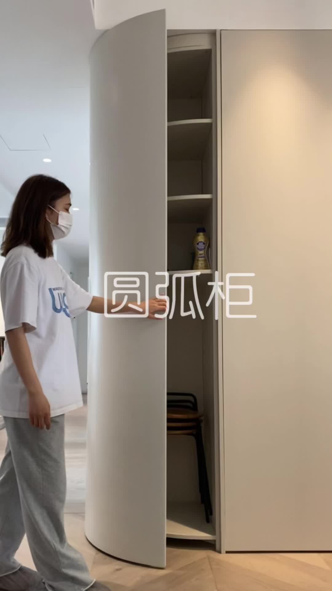 圆弧柜设计方案落地,实景拍摄 游离在温柔和趣味之间 #设计案例分享 #...