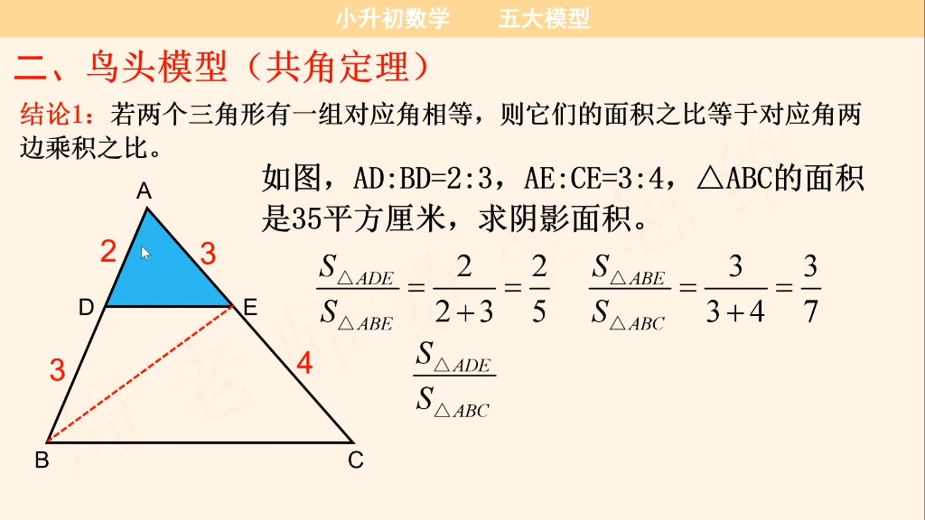 小升初数学,鸟头模型!