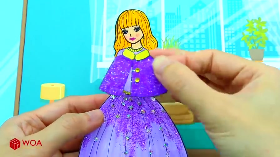 迪士尼手工绘画剪纸,冰雪公主的漂亮裙子,快来学习吧!