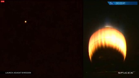 SpaceX Falcon 9 Satellite Launch - AsiaSat 8, T- 1 Minute, Aug 5, 2014
