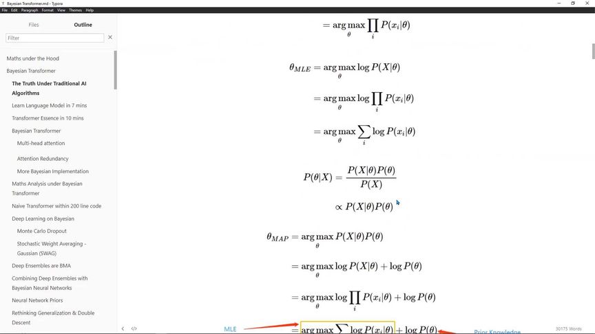 人工智能算法底层之MLE和MAP完整的数学推导过程概率、对数、求导