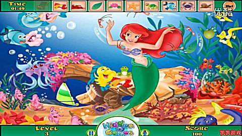 美人鱼 美人鱼动画片 美人鱼公主 迪士尼 小美人鱼找东西