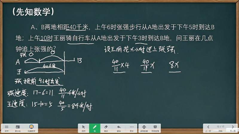 七年级数学题,追及问题经典题目二,常考题目。