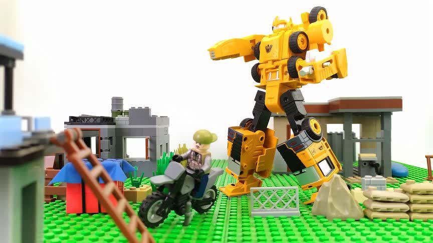 V视宝贝│很有节奏感的工程吊车变形机器人定格动画!