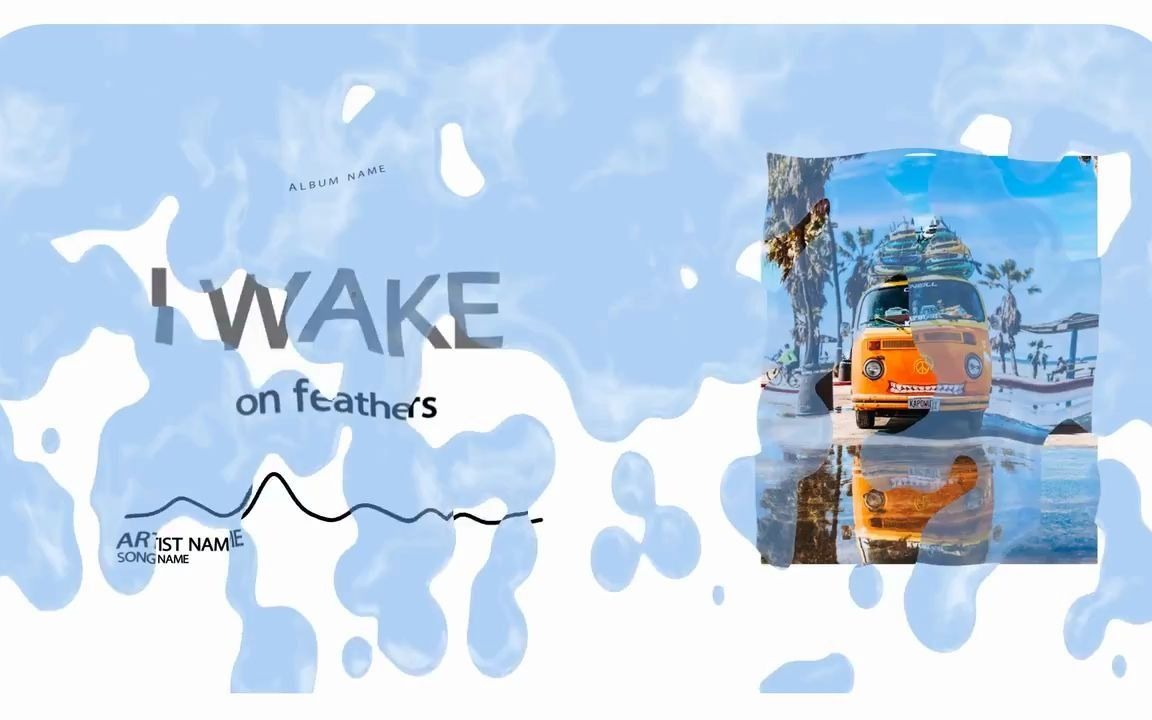 简洁独特的歌词水流动画效果AE模板