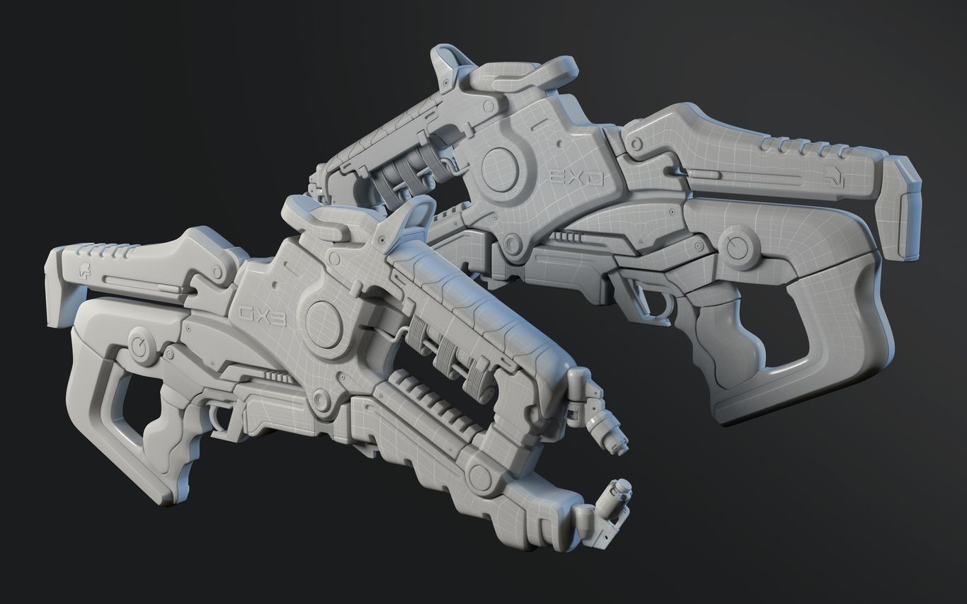 【Maya】基础教程 次世代机械枪模型