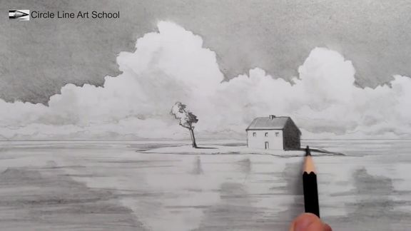 手残党的福音,教你如何画出云彩小房子,牛了!