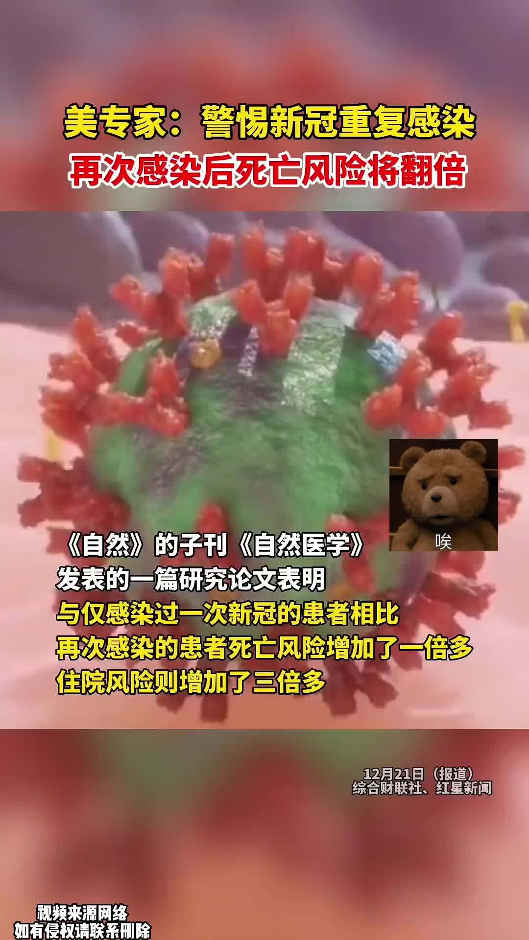 美最新研究:警惕新冠重复感染,再次感染后住院、死亡风险将翻倍