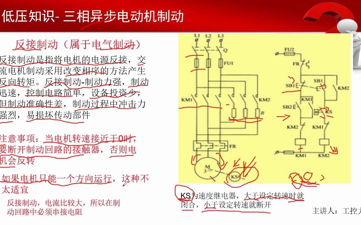 电机拖动(第十九讲)反接制动的原理及接线