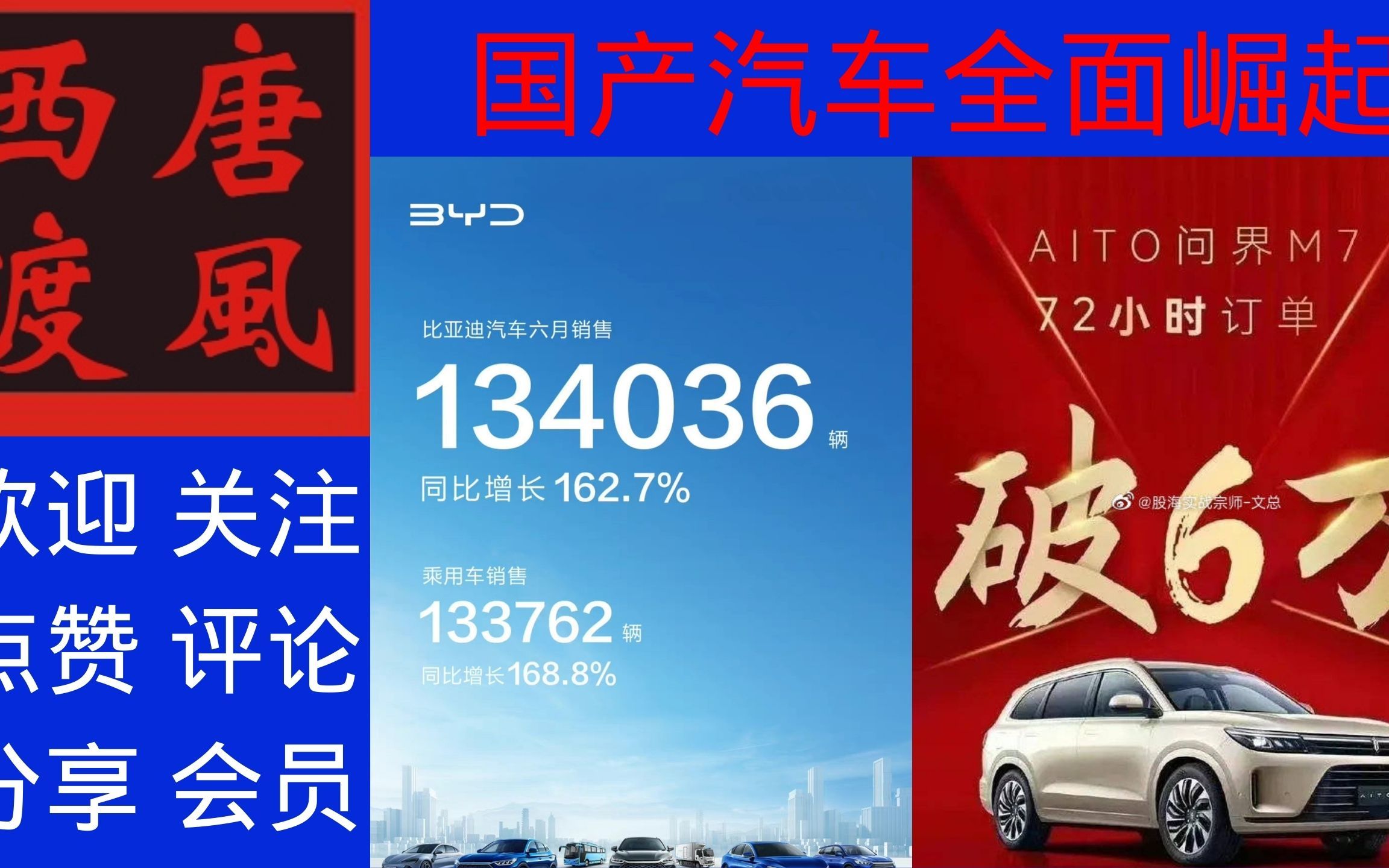 国产新能源汽车发展突飞猛进,比亚迪比肩特斯拉,华为问界势头惊人