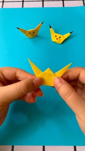 可爱的皮卡丘,你喜欢吗#手工折纸#幼儿手工#亲子手工