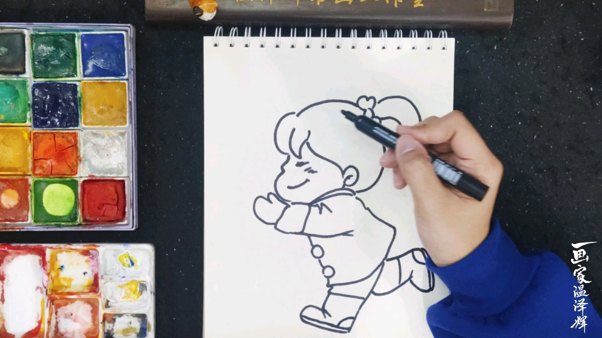 可爱的小女孩简笔画