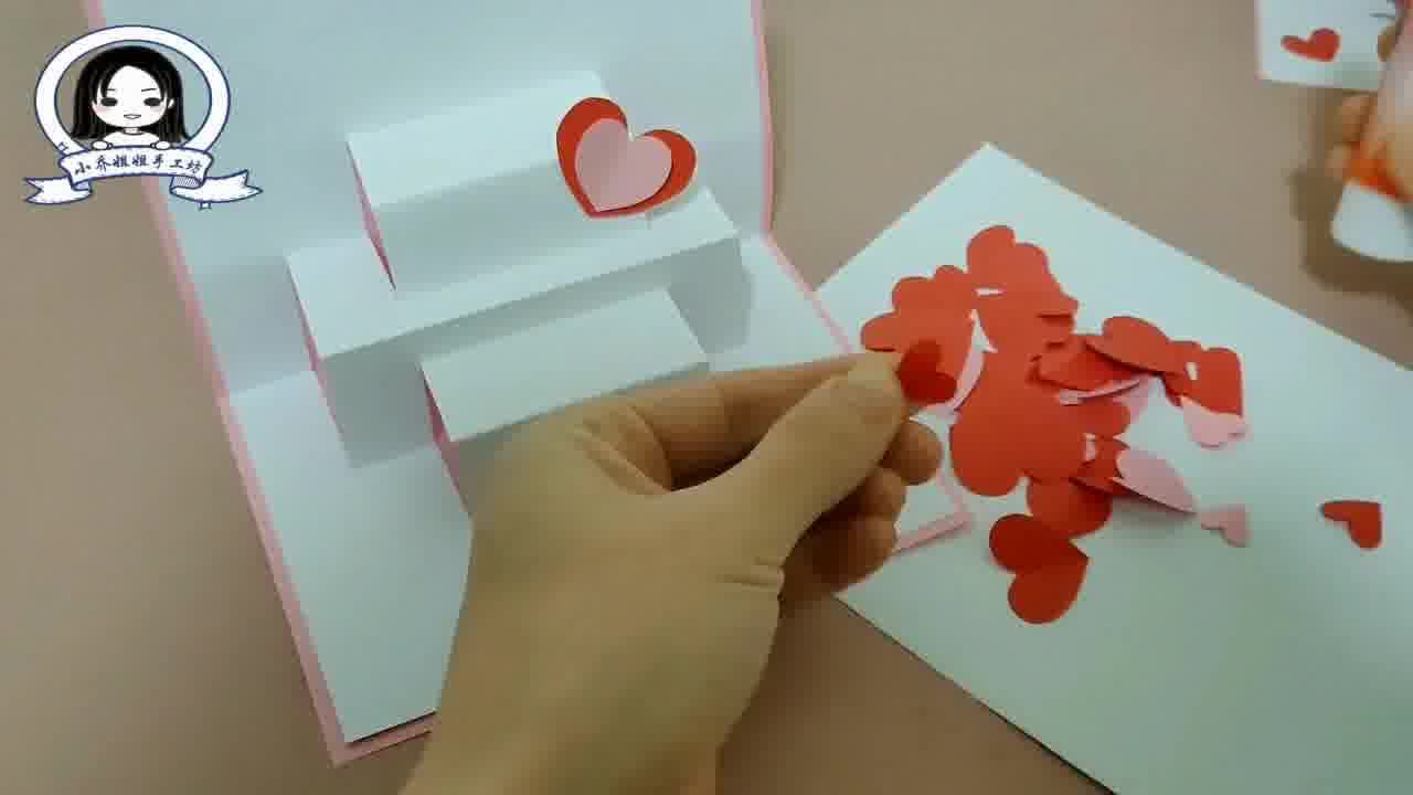 ...立体贺卡,打开爆满爱心,简单好做又漂亮