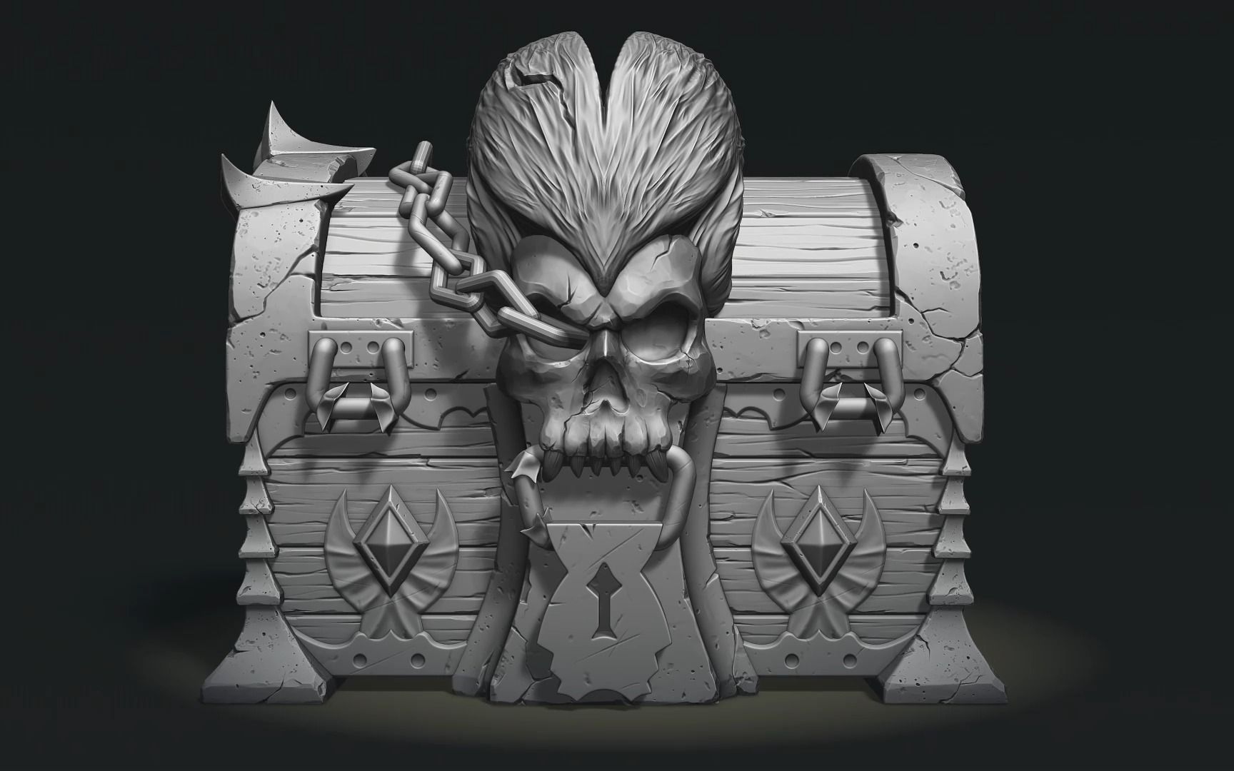 次世代全流程道具“海盗宝箱”案例制作—模型篇,低模搭建 高模雕刻 ...