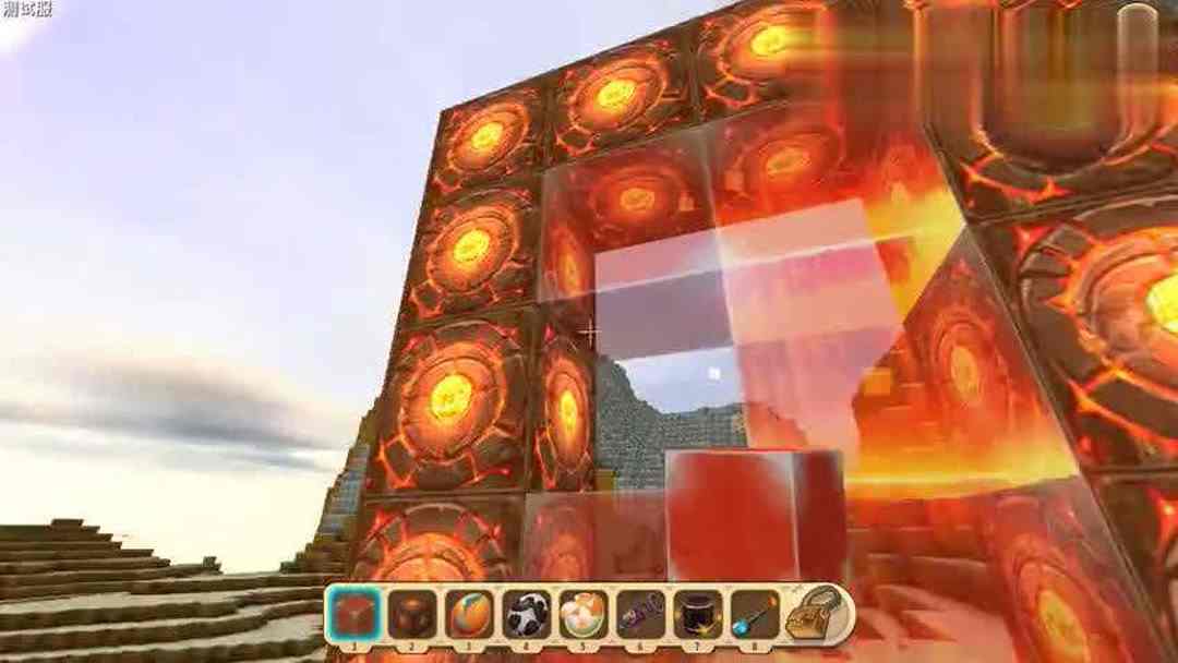 迷你世界:做了个地狱门用钻石块圈起来是不是很土豪