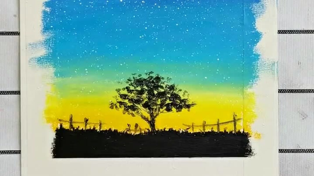 超唯美的油画棒星空画,你学会了嘛