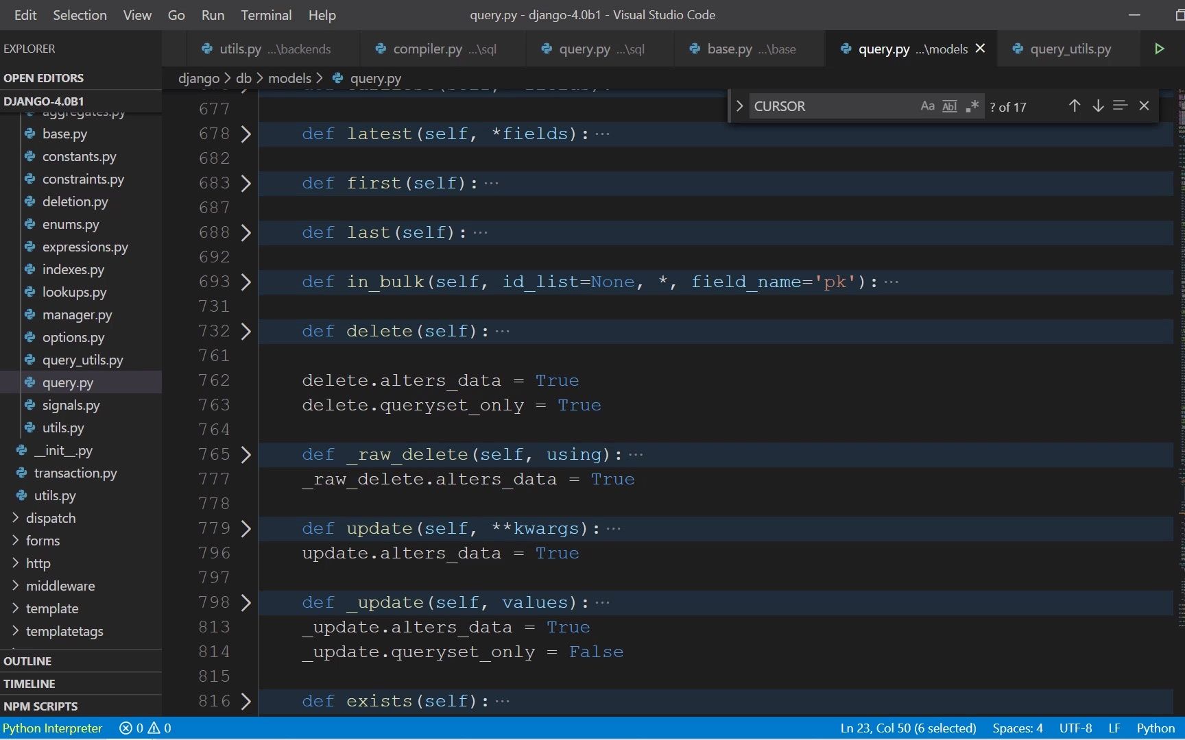 Django-4.0源码分析-2.12 QuerySet类中常用方法的源码(上)