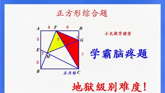 初中数学中考竞赛奥数几何题正方形综合题3#学浪计划#