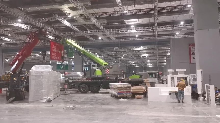 环保展搭建中#展台设计搭建 #展会现场 #展览展示 #工程案例