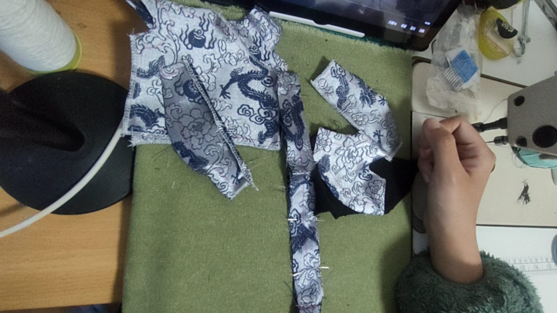 20cm棉花娃娃旗袍缝制2